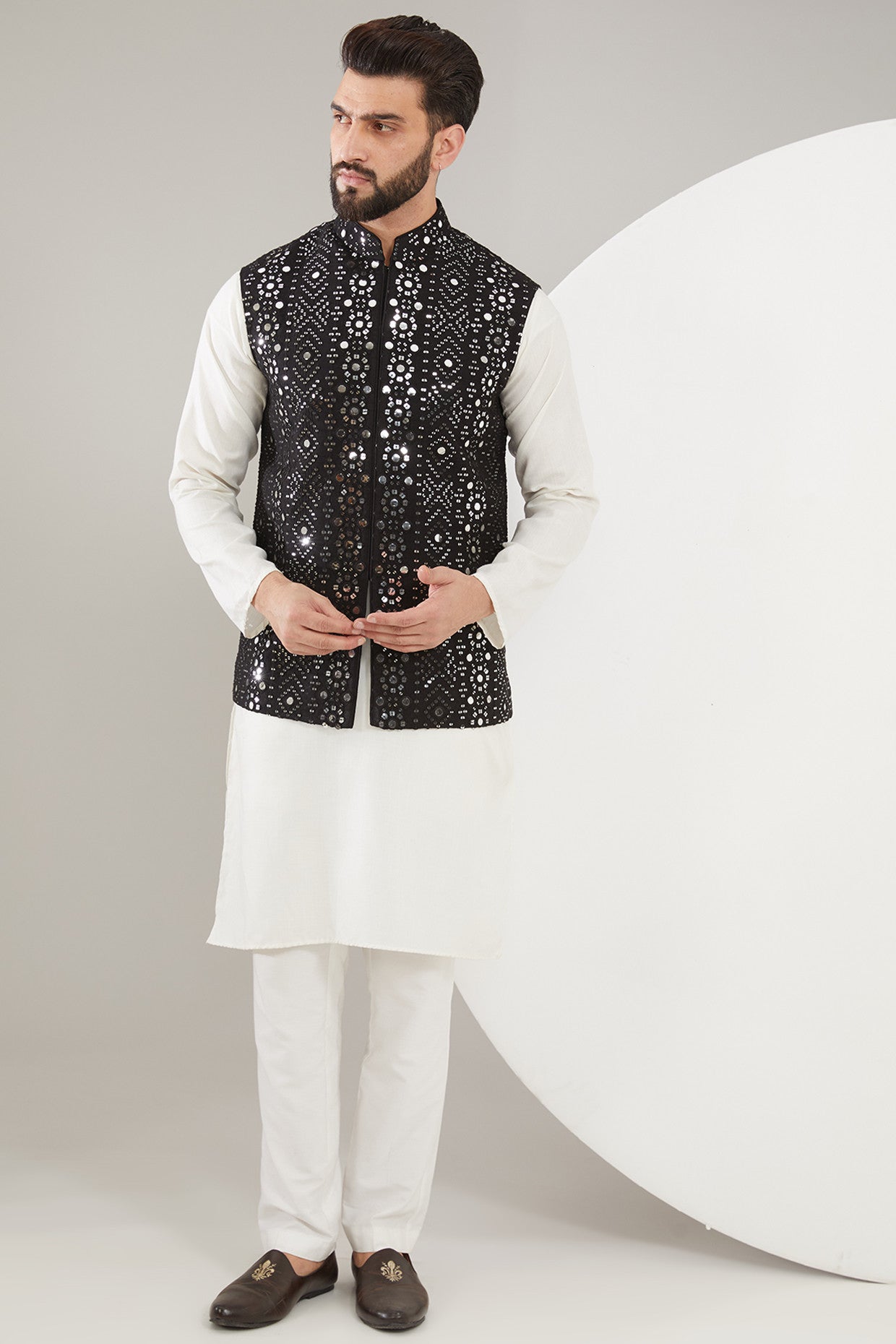 Black Mirror-work short Nehru Jacket – kasbahmen